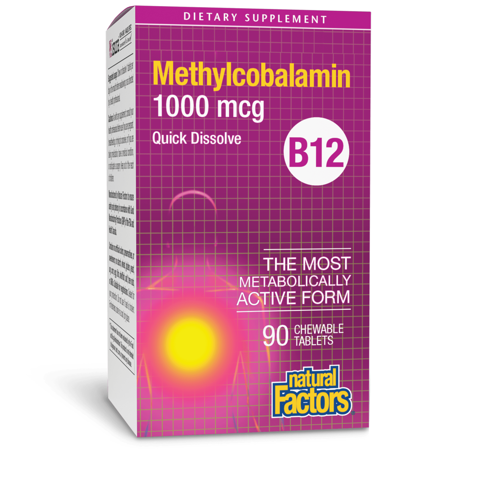Natural Factors B12 Methylcobalamin 1,000 mcg, 90 Chewable Tablets – NZ ...